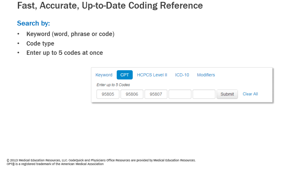 Physicians Office Resource - CodeQuick